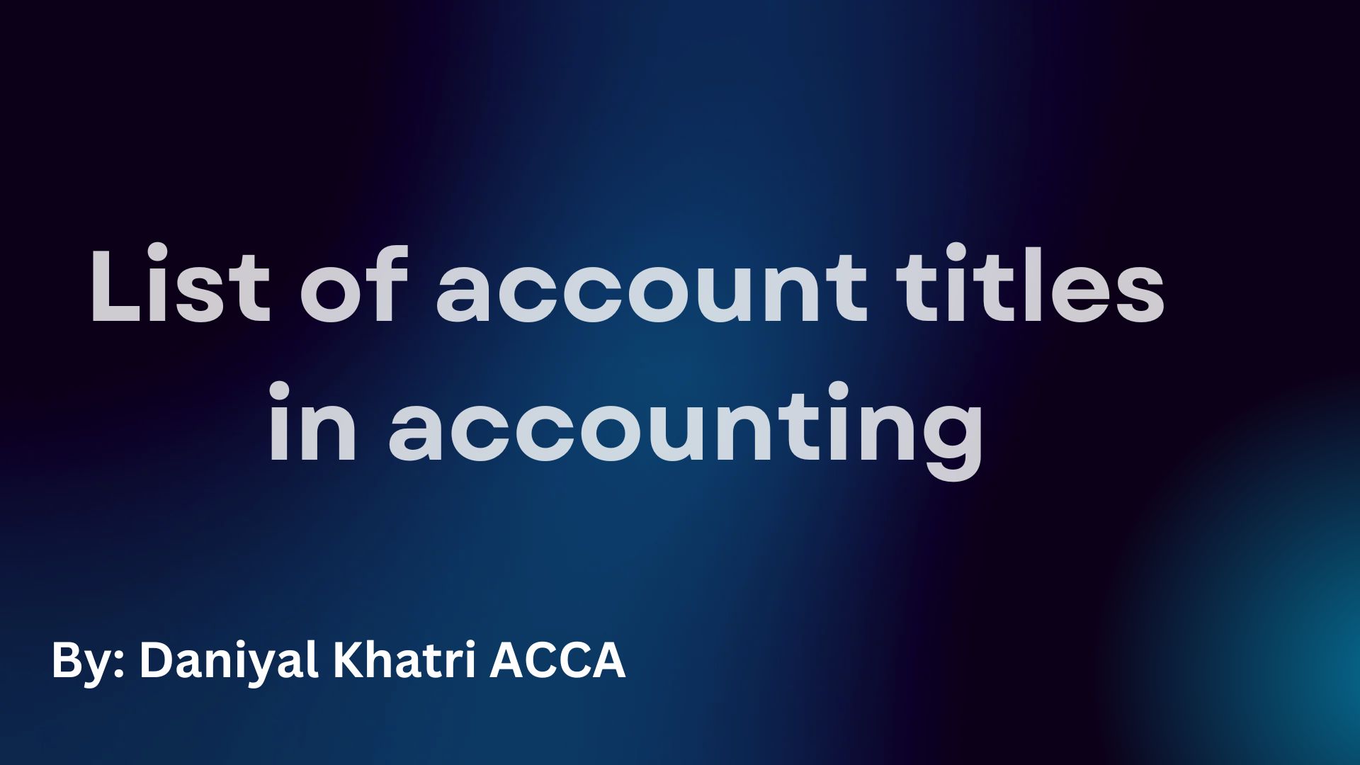 List of accounts titles in accounting - Smart Bookkeeping Solution